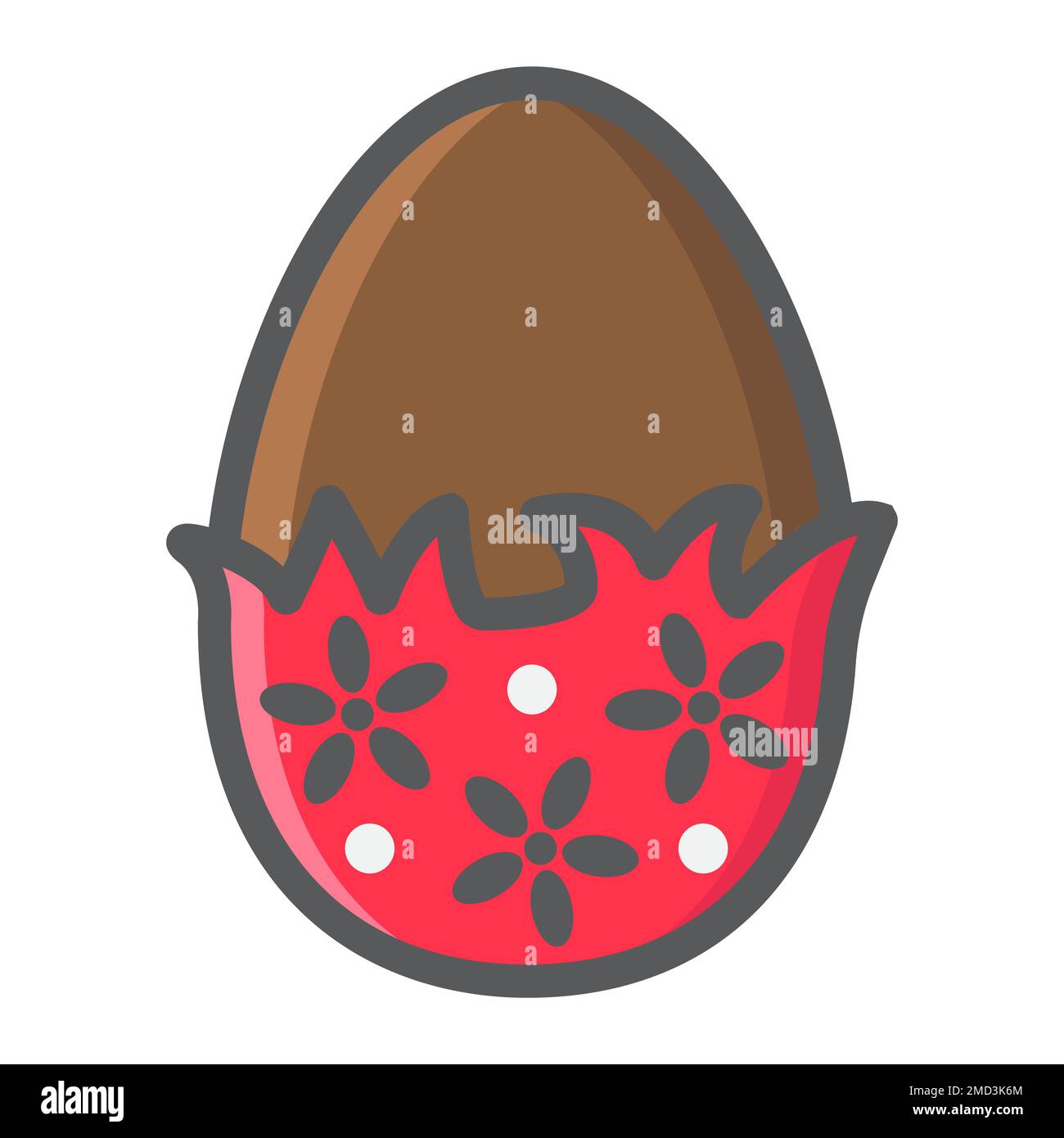 Chocolate egg with wrapper filled outline icon, easter and holiday ...