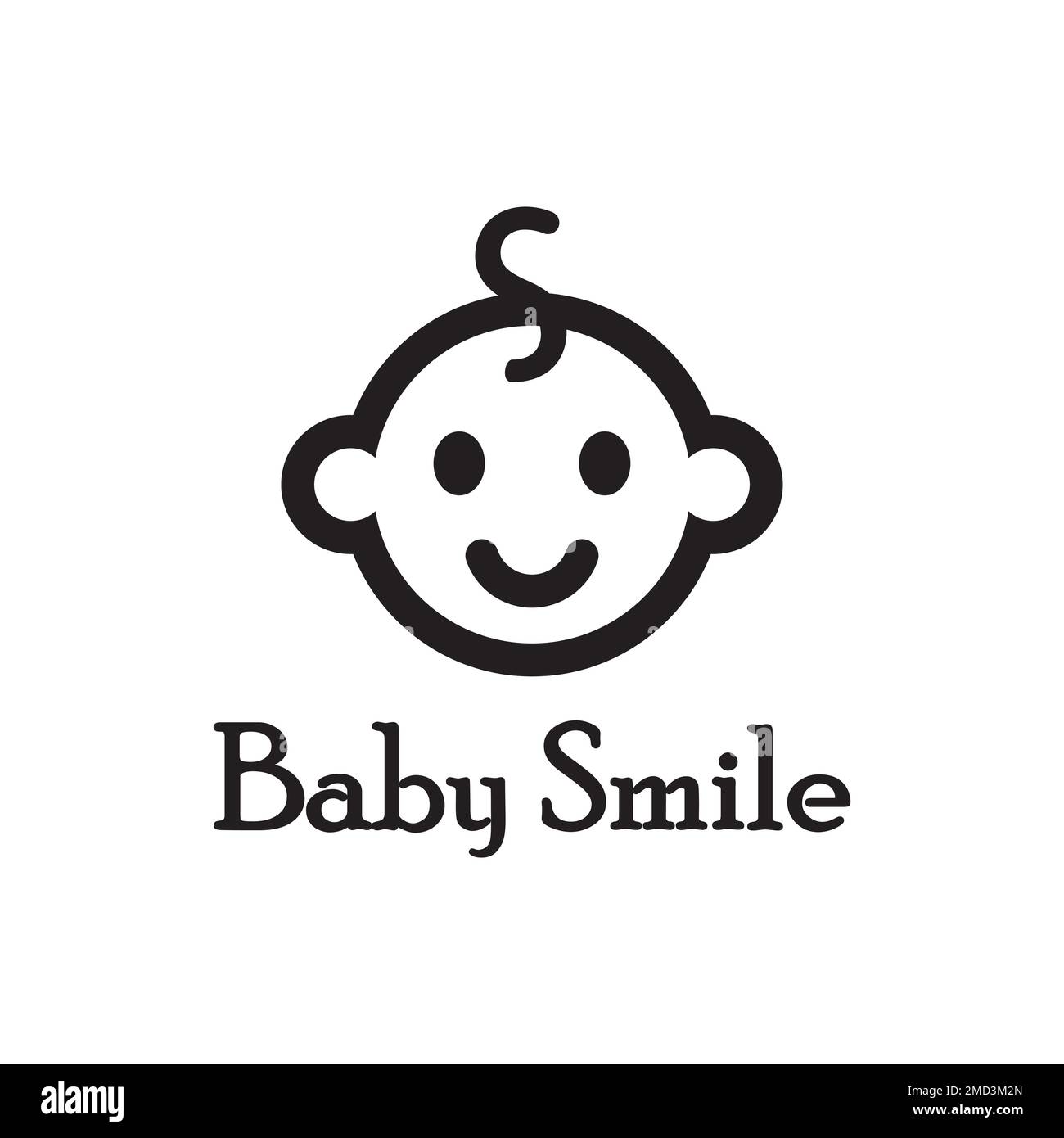 Cute Happy Baby Face Smile Logo Template Stock Vector Image & Art - Alamy