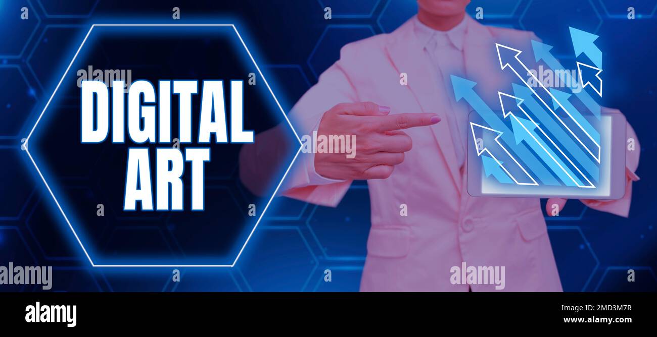 Text showing inspiration Digital Art. Concept meaning use of skill and ...