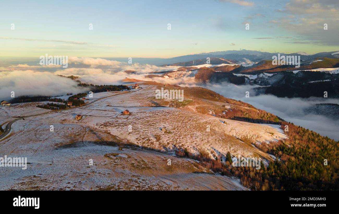 Landscape photography of mountains with clouds in a valley shot from a ...