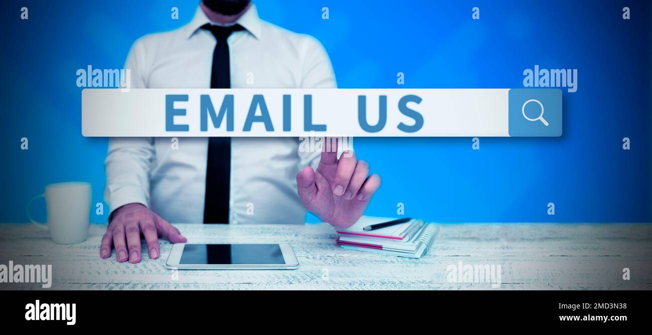 Text showing inspiration Email Us. Word for Sending a commercial ...