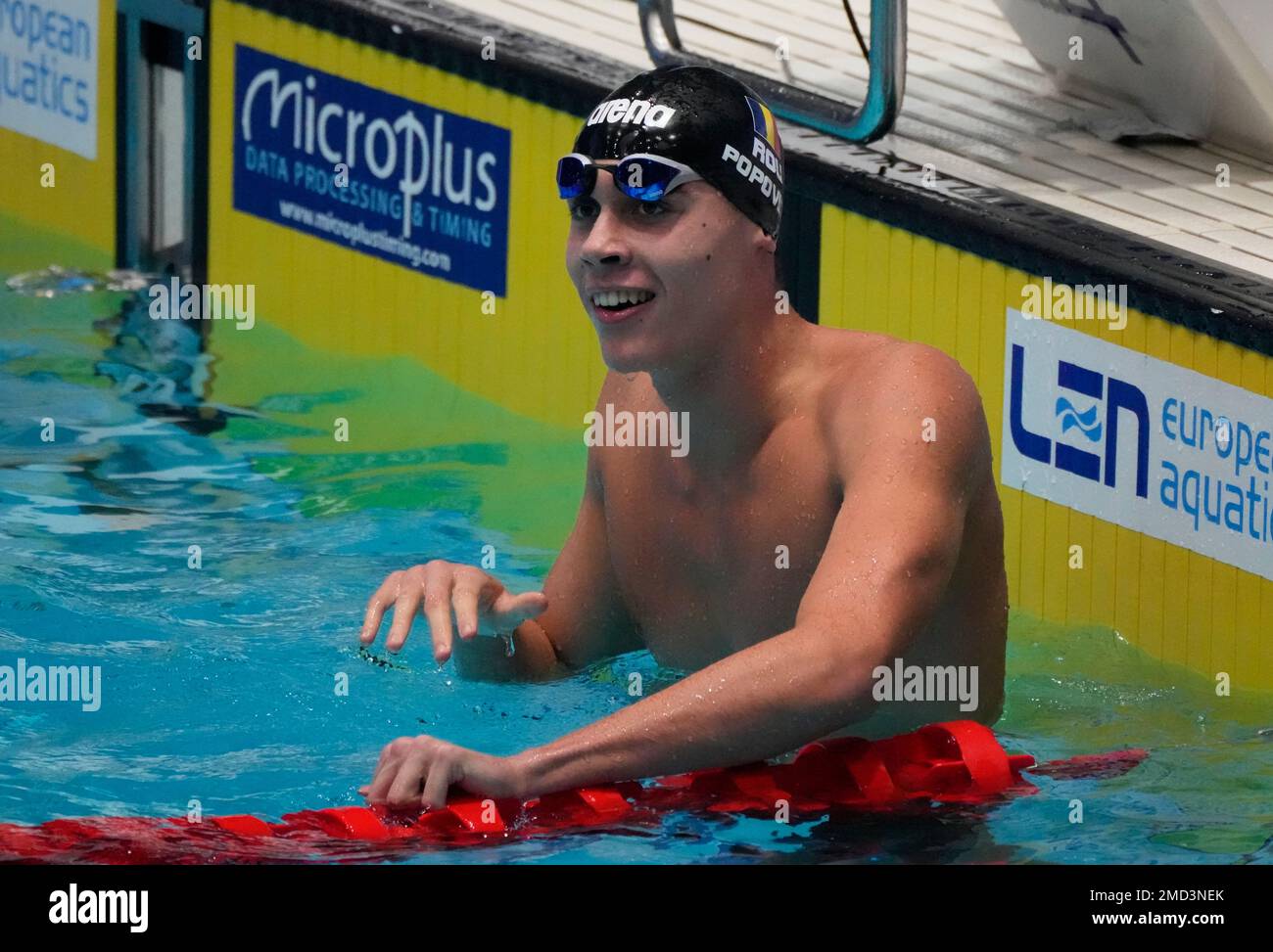 Winner David Popovici of Romania reacts after Men's 200m Freestyle ...