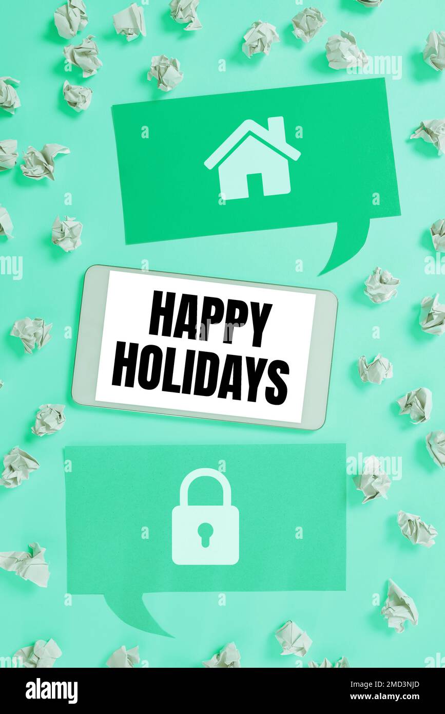 Handwriting text Happy Holidays. Concept meaning greeting used to ...