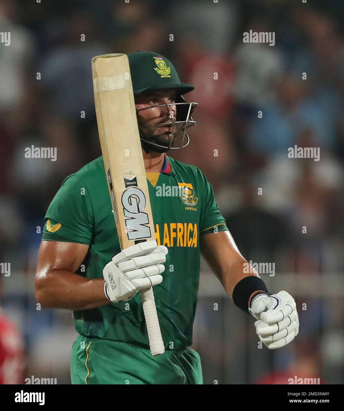 South Africa's Aiden Markram celebrates after scoring half a century ...