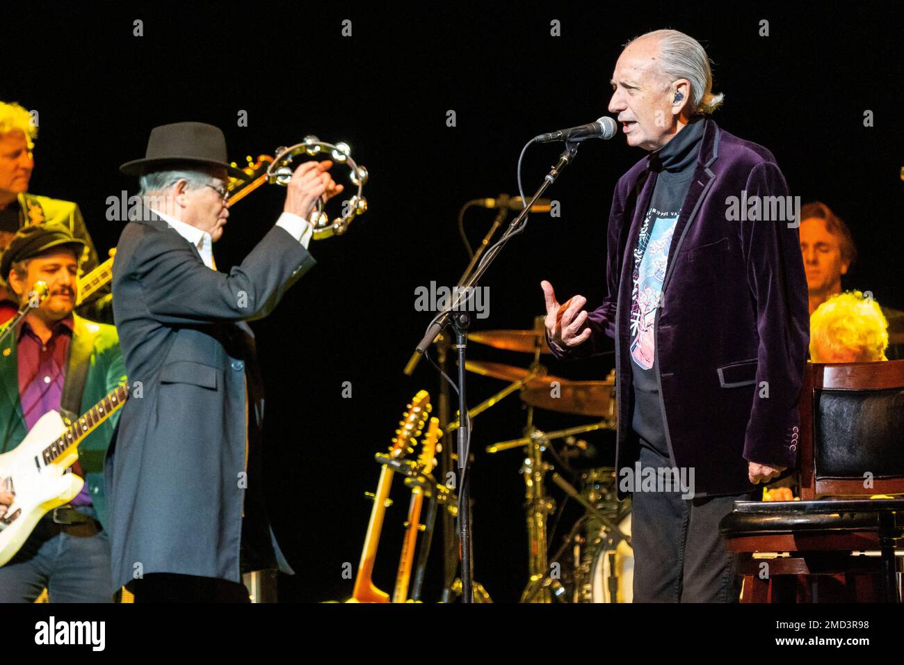 Micky Dolenz, left, and Mike Nesmith, of The Monkees, perform Friday ...