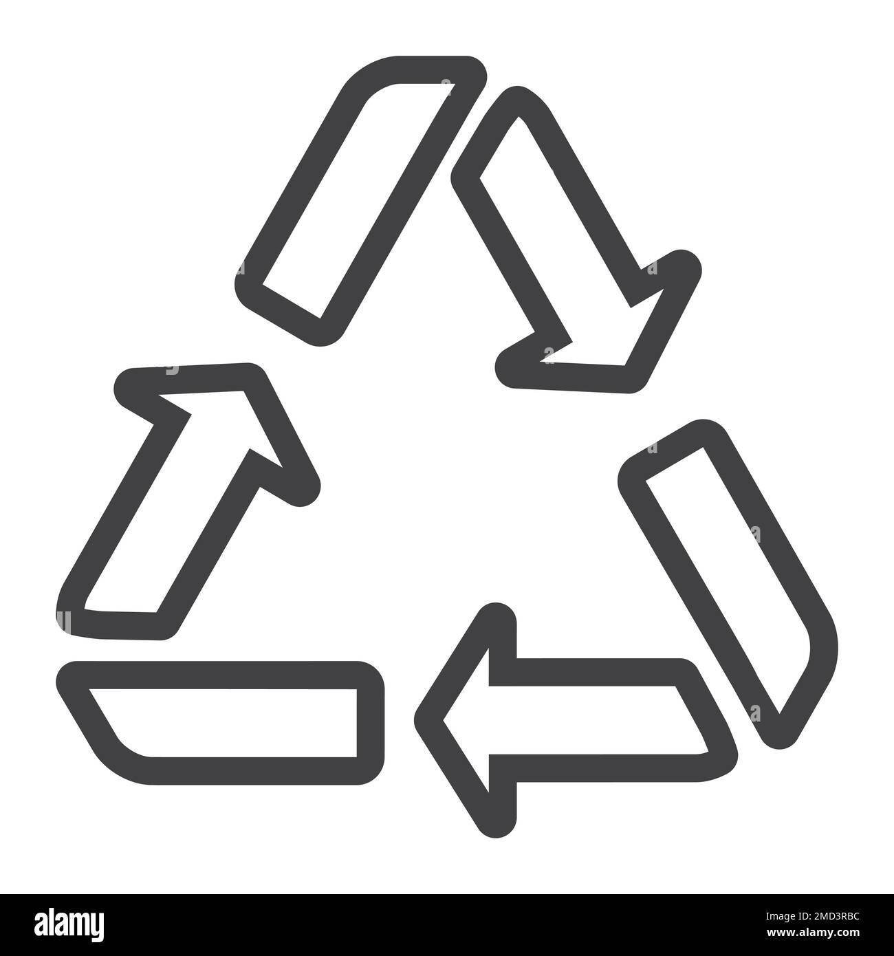 Recycle symbol line icon, eco and delivery, arrows sign vector graphics ...