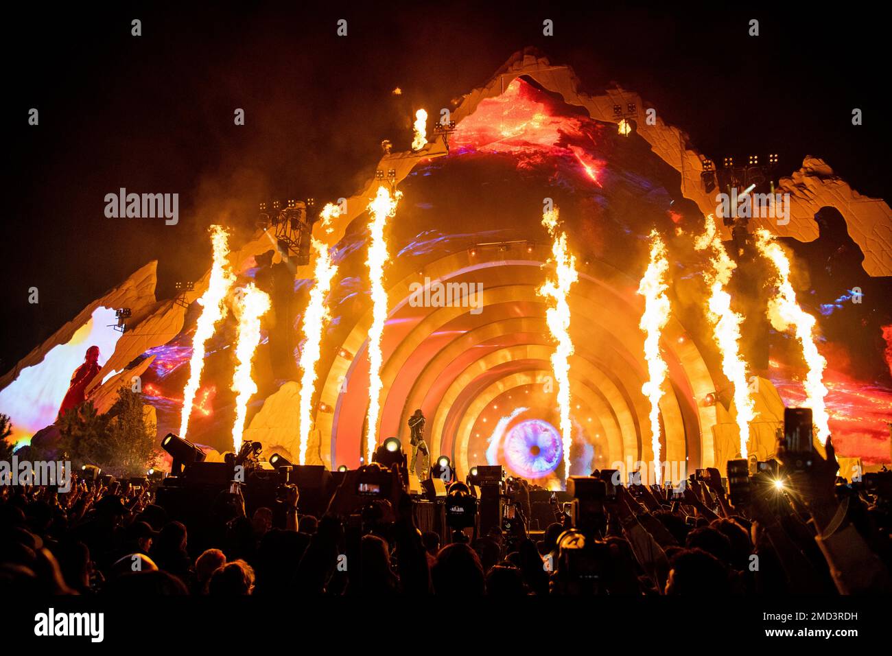 Travis Scott performs on day one of the Astroworld Music Festival at ...