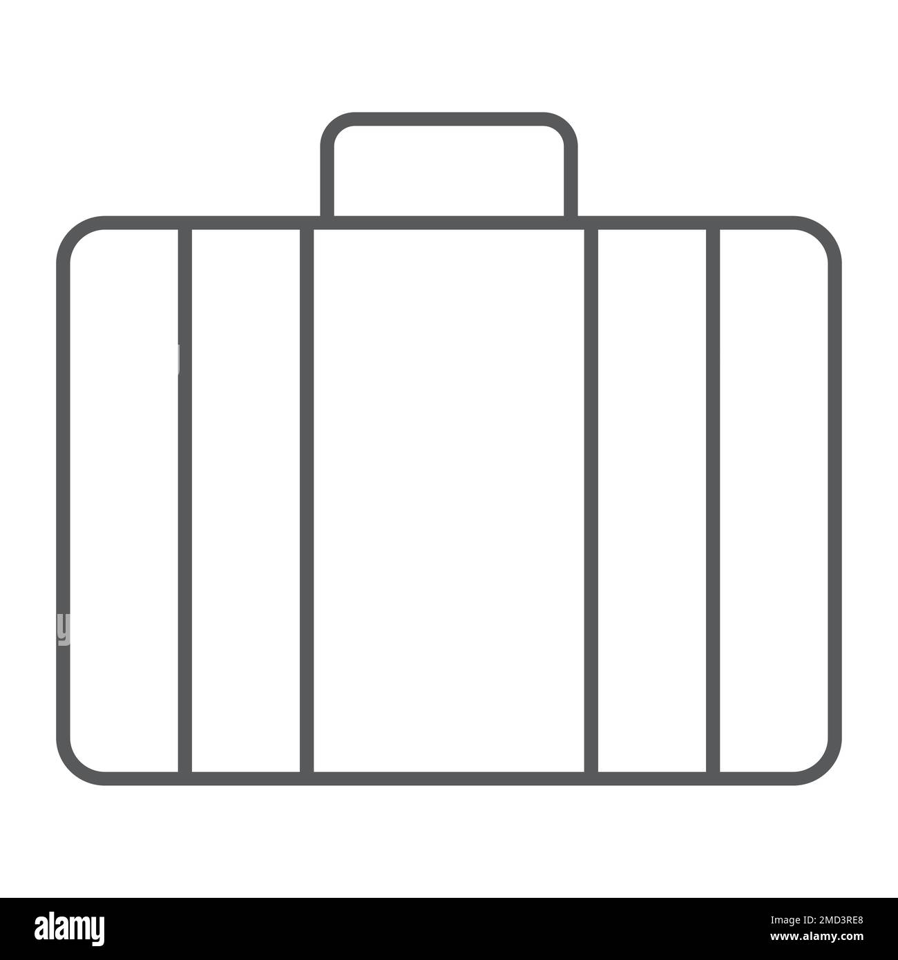 Baggage thin line icon, briedfcase and luggage, bag sign vector graphics, a linear pattern on a ...