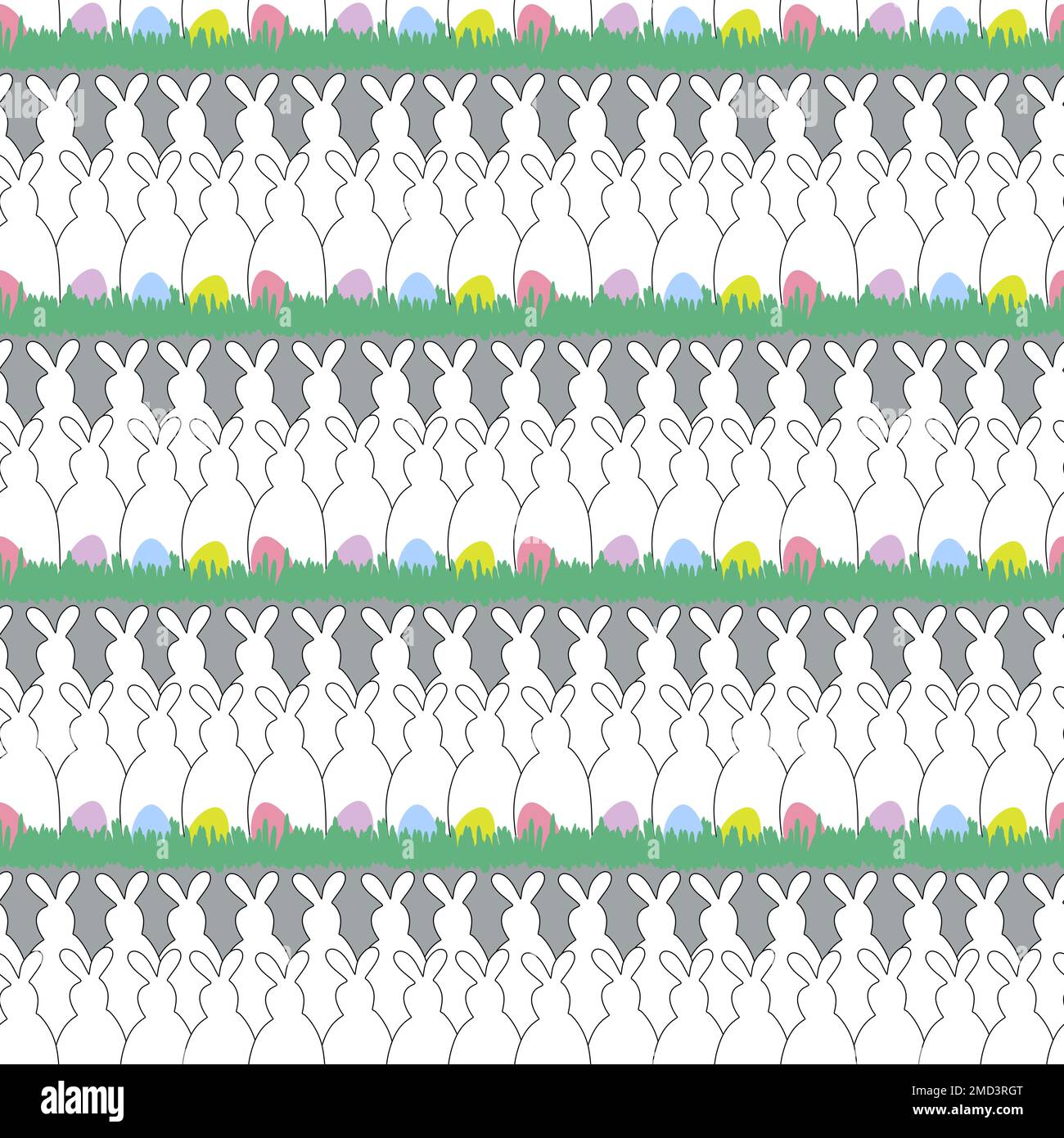 Seamless Easter pattern with rabbits Stock Photo - Alamy