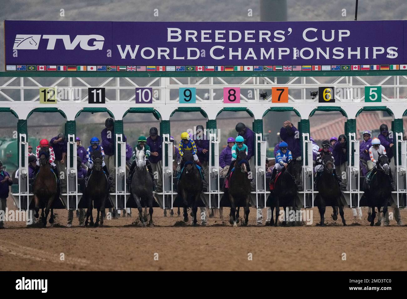 Mike Smith, left, rides Corniche to win the Breeders' Cup Juvenile race ...