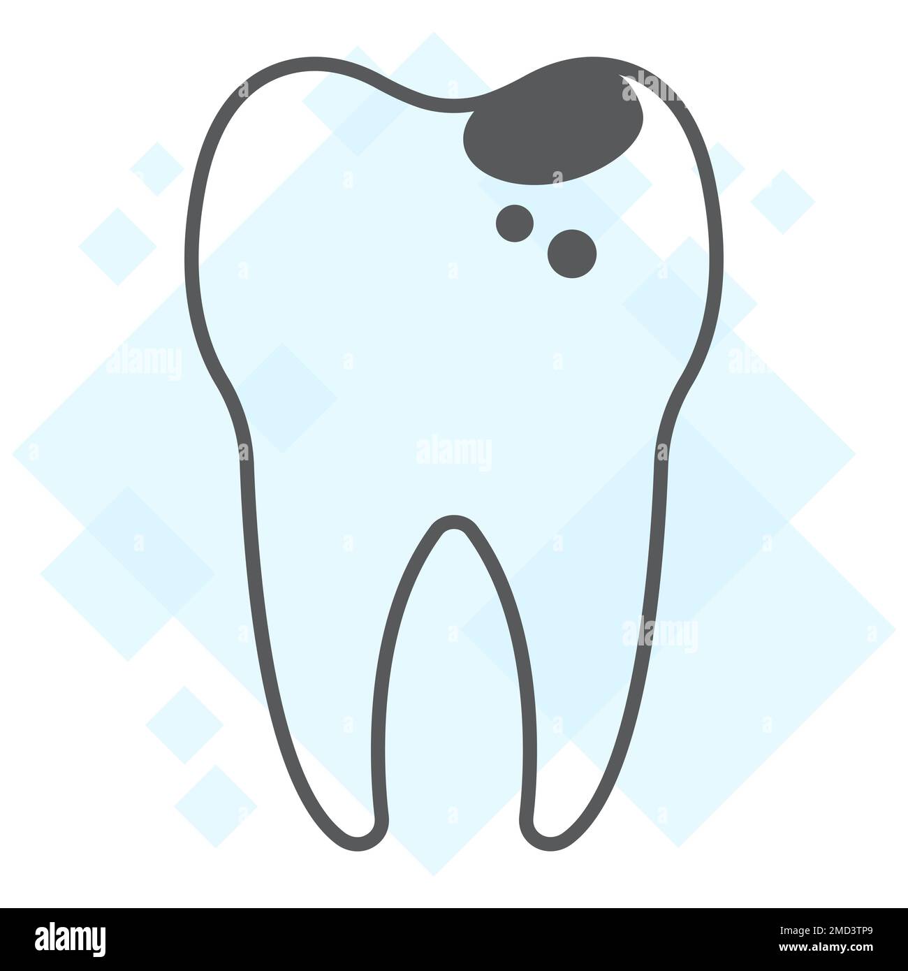 Sick tooth thin line icon, stomatology and dental, caries sign vector ...