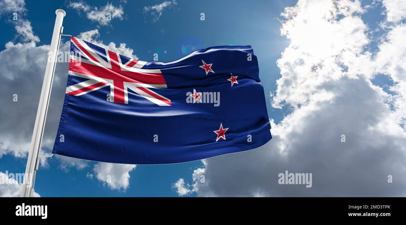Flag of New Zealand was adopted in 1834 Stock Photo - Alamy