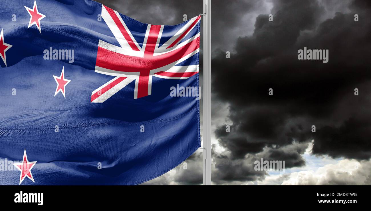 Flag of New Zealand was adopted in 1834 Stock Photo - Alamy