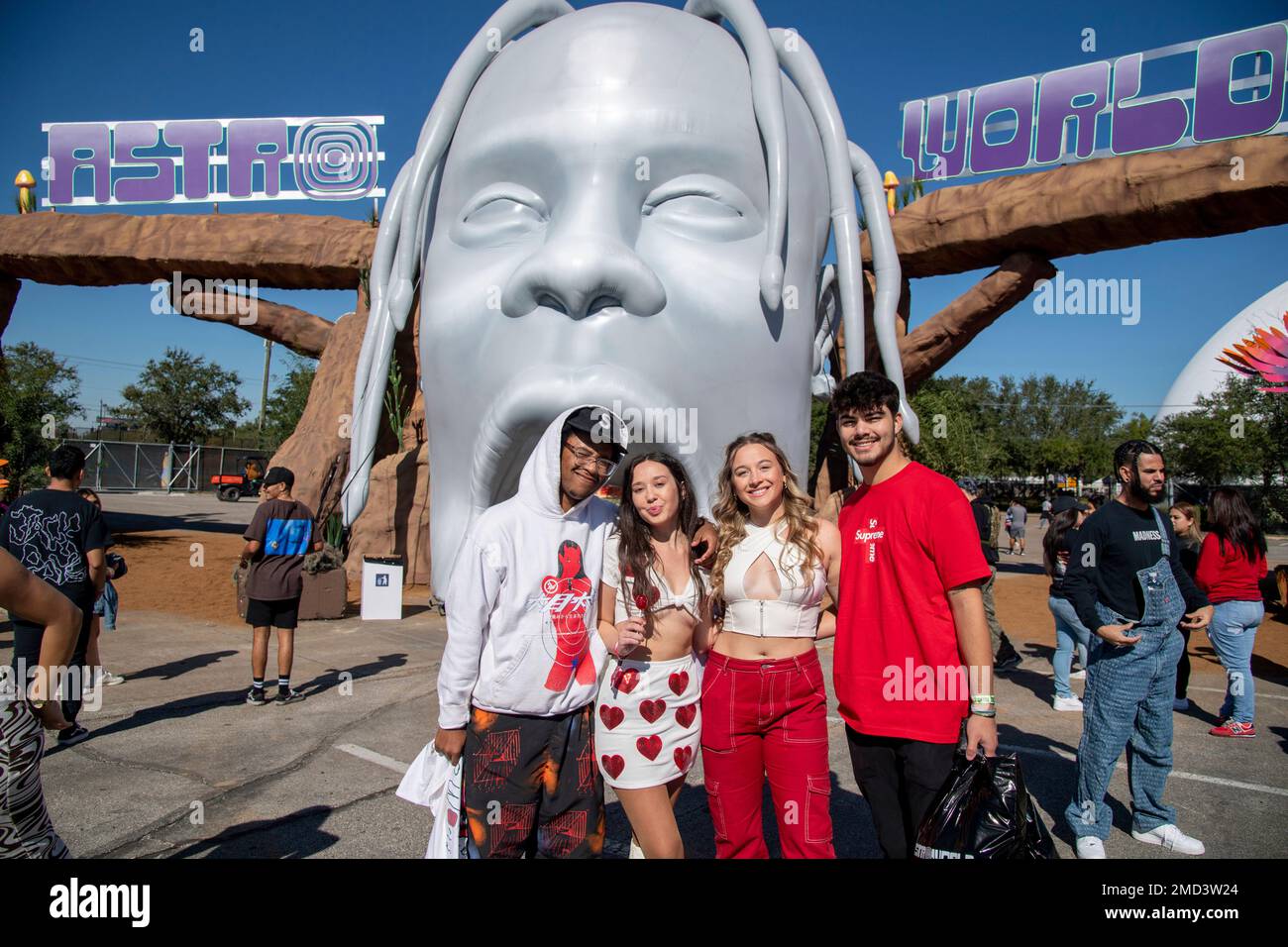 Festival goers are seen on day one of the Astroworld Music Festival at ...
