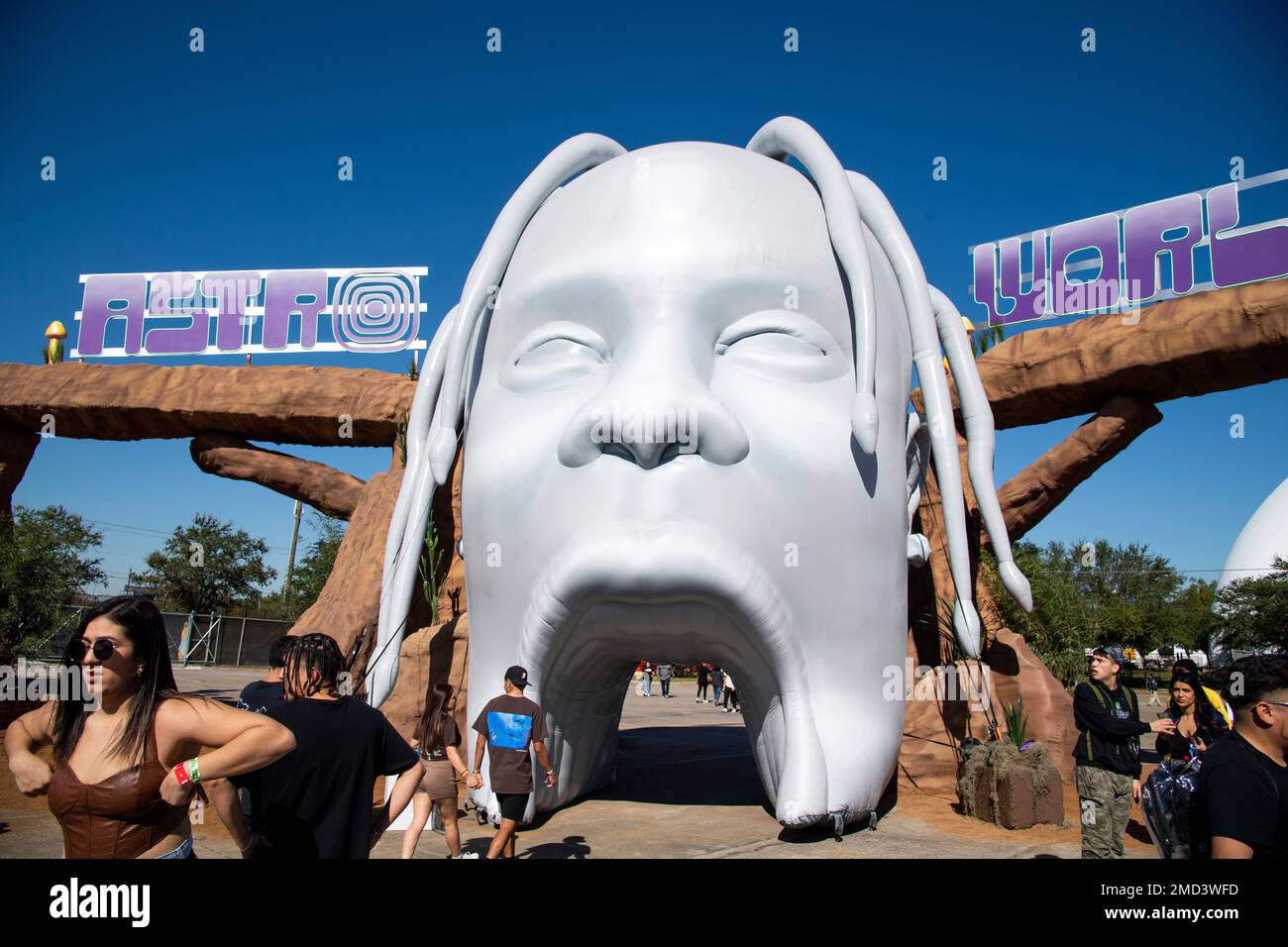 Festival goers are seen on day one of the Astroworld Music Festival at ...