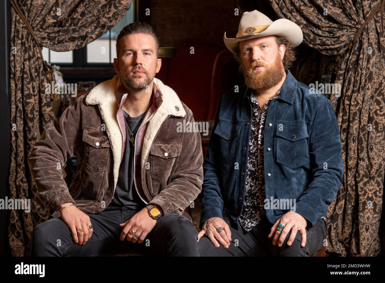 T.J. Osborne, left, and John Osborne, of Brothers Osbourne, pose for a ...