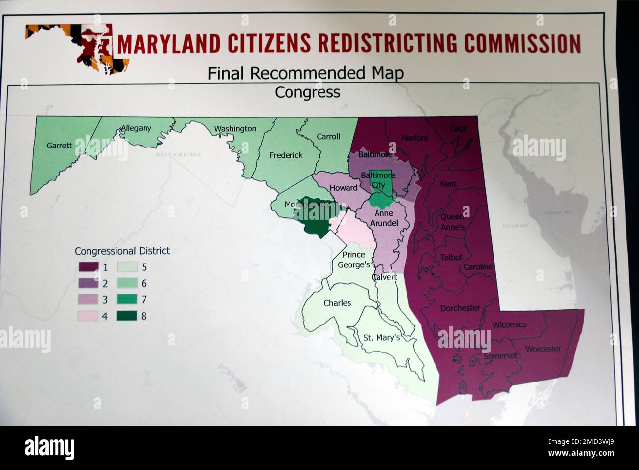 This photo shows a new proposed congressional map for the state of ...