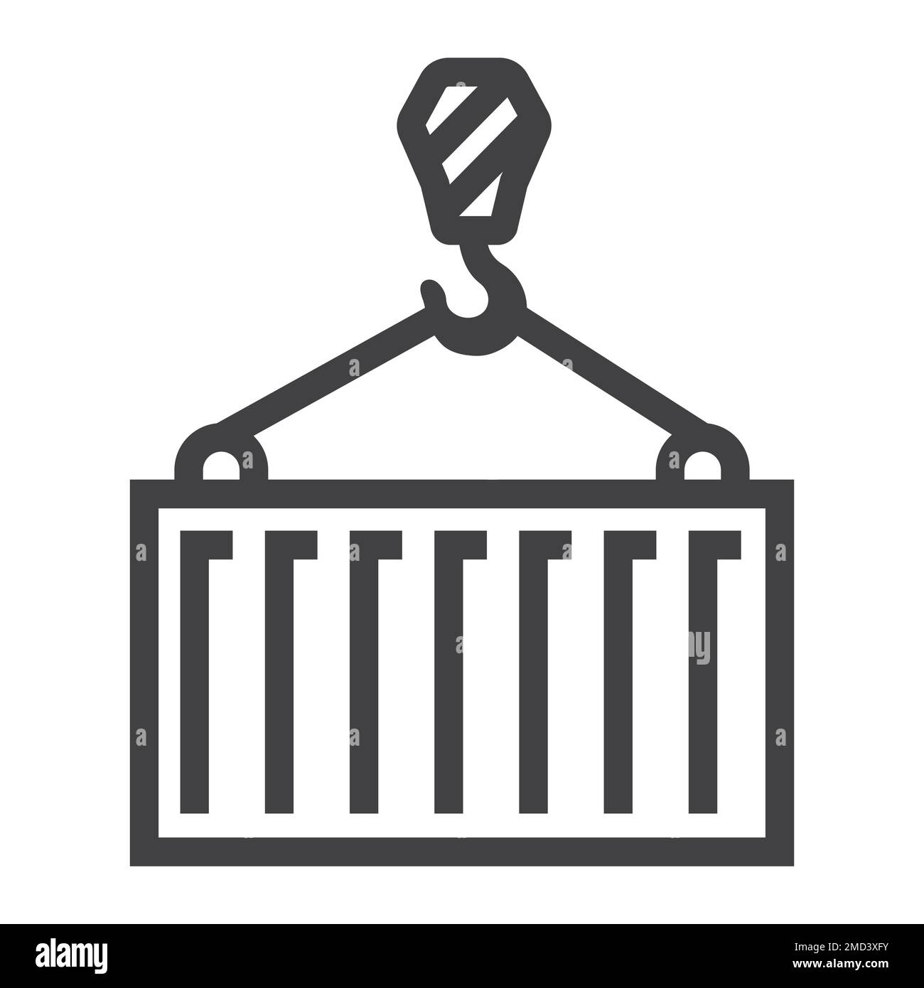 Container line icon, logistic and delivery, crane sign vector graphics ...