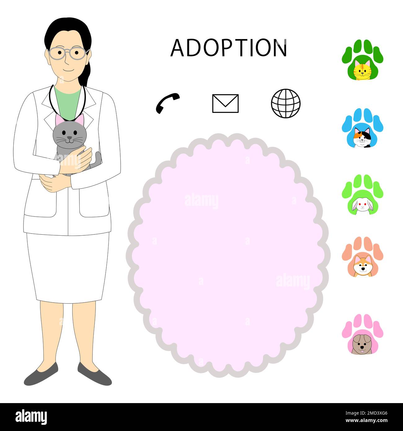 Female doctors, veterinarians holding an animal, animal adoption Stock ...