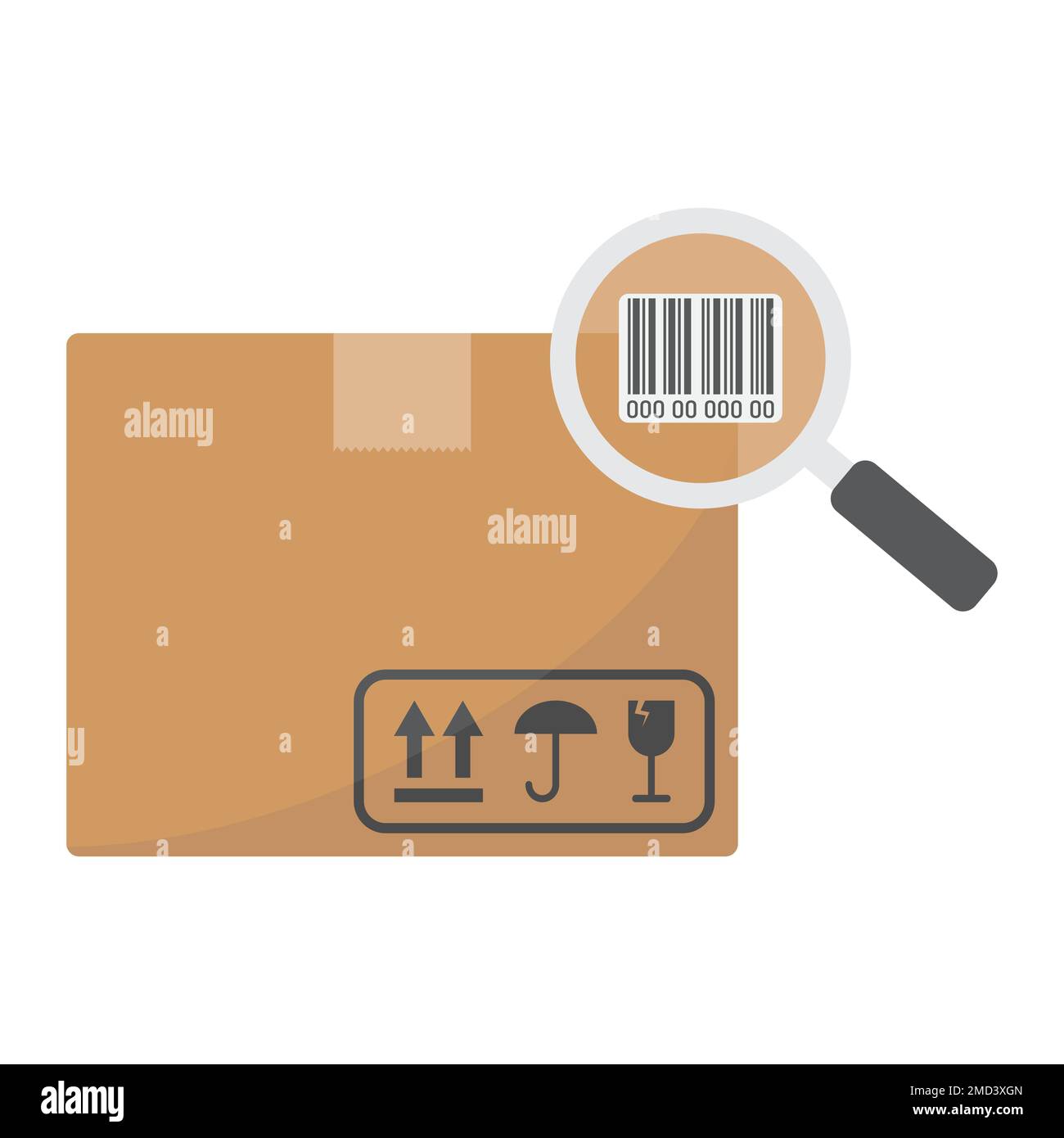 Tracking parcel flat icon, logistic and delivery, find barcode sign ...