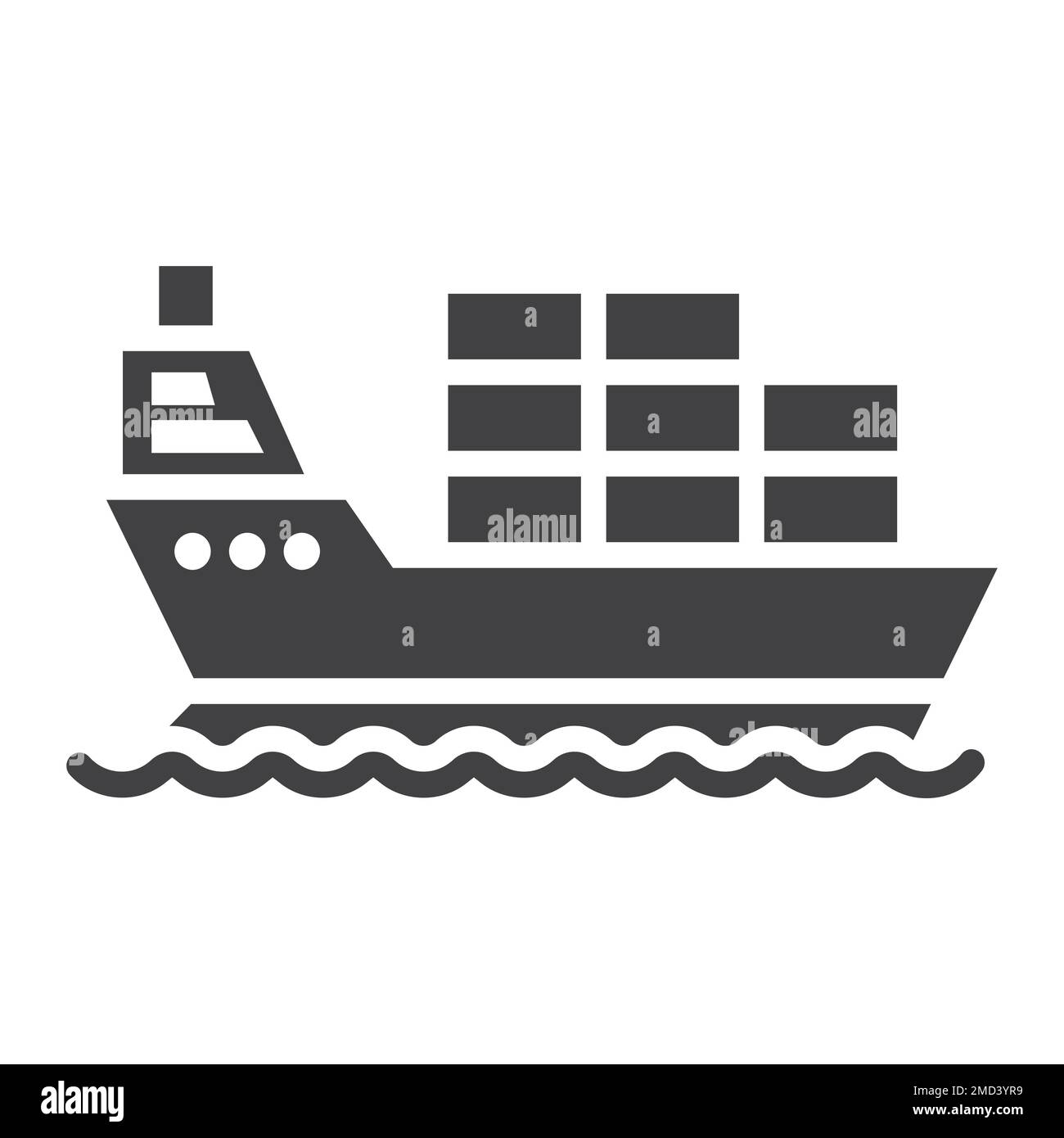 Cargo ship glyph icon, logistic and delivery, transport sign vector ...