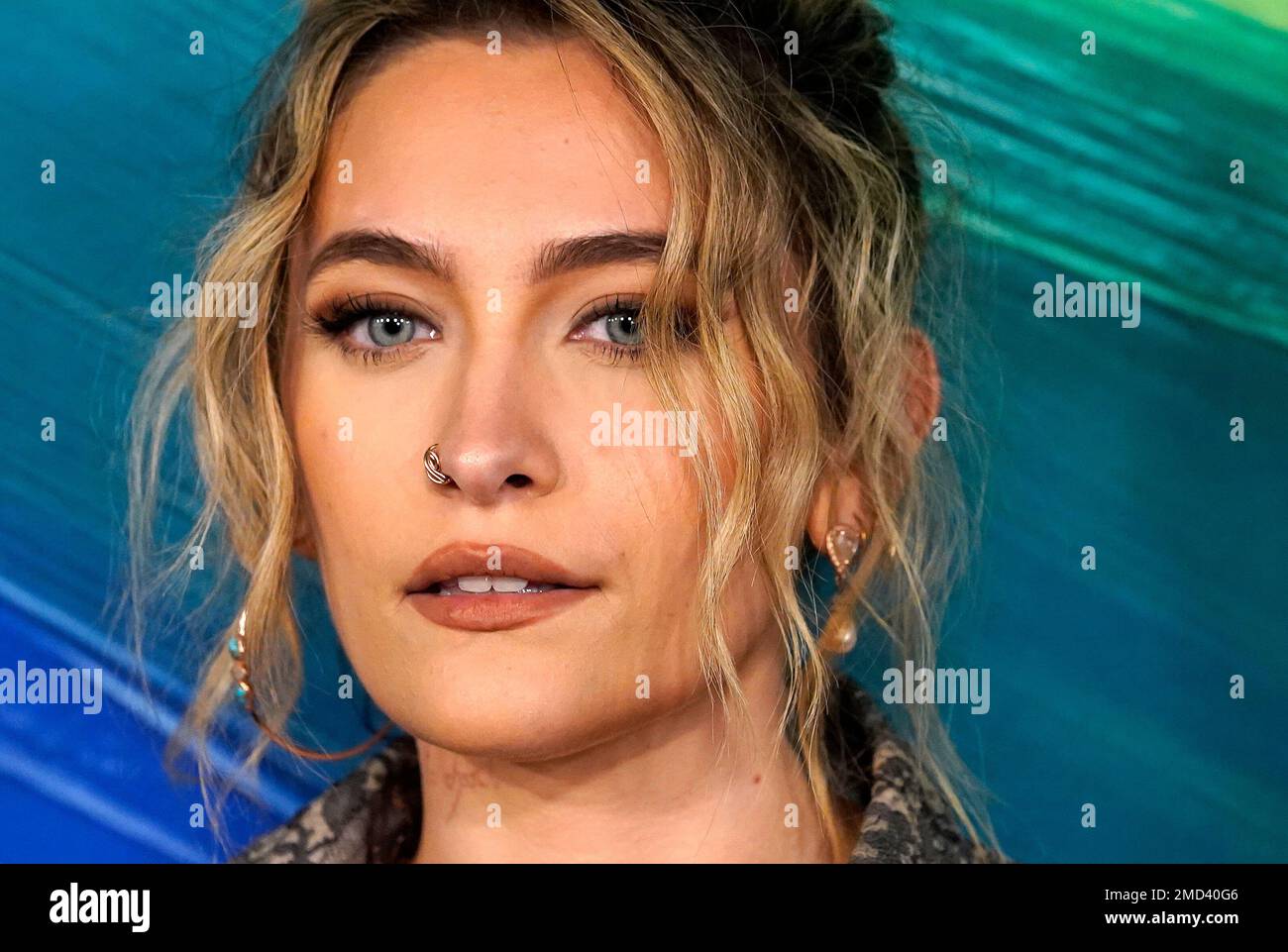 Singer Paris Jackson poses at the amfAR Gala, Thursday, Nov. 4, 2021 ...