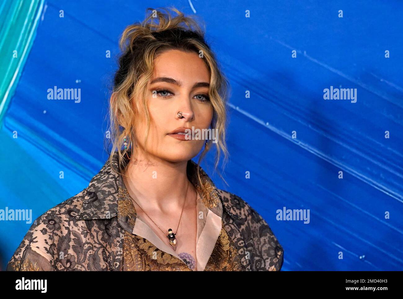 Singer Paris Jackson poses at the amfAR Gala, Thursday, Nov. 4, 2021 ...