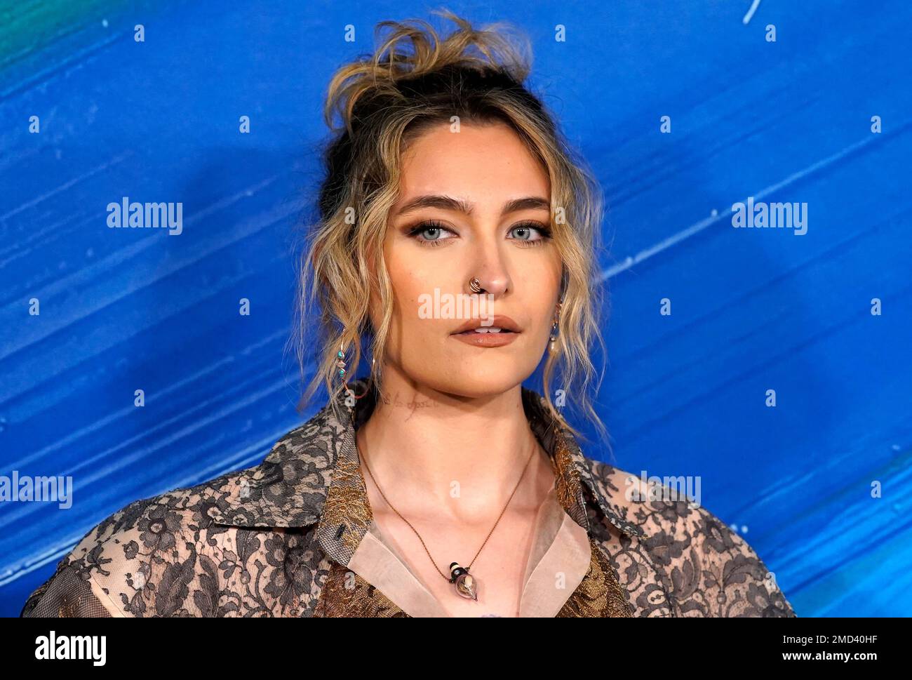 Singer Paris Jackson poses at the amfAR Gala, Thursday, Nov. 4, 2021 ...