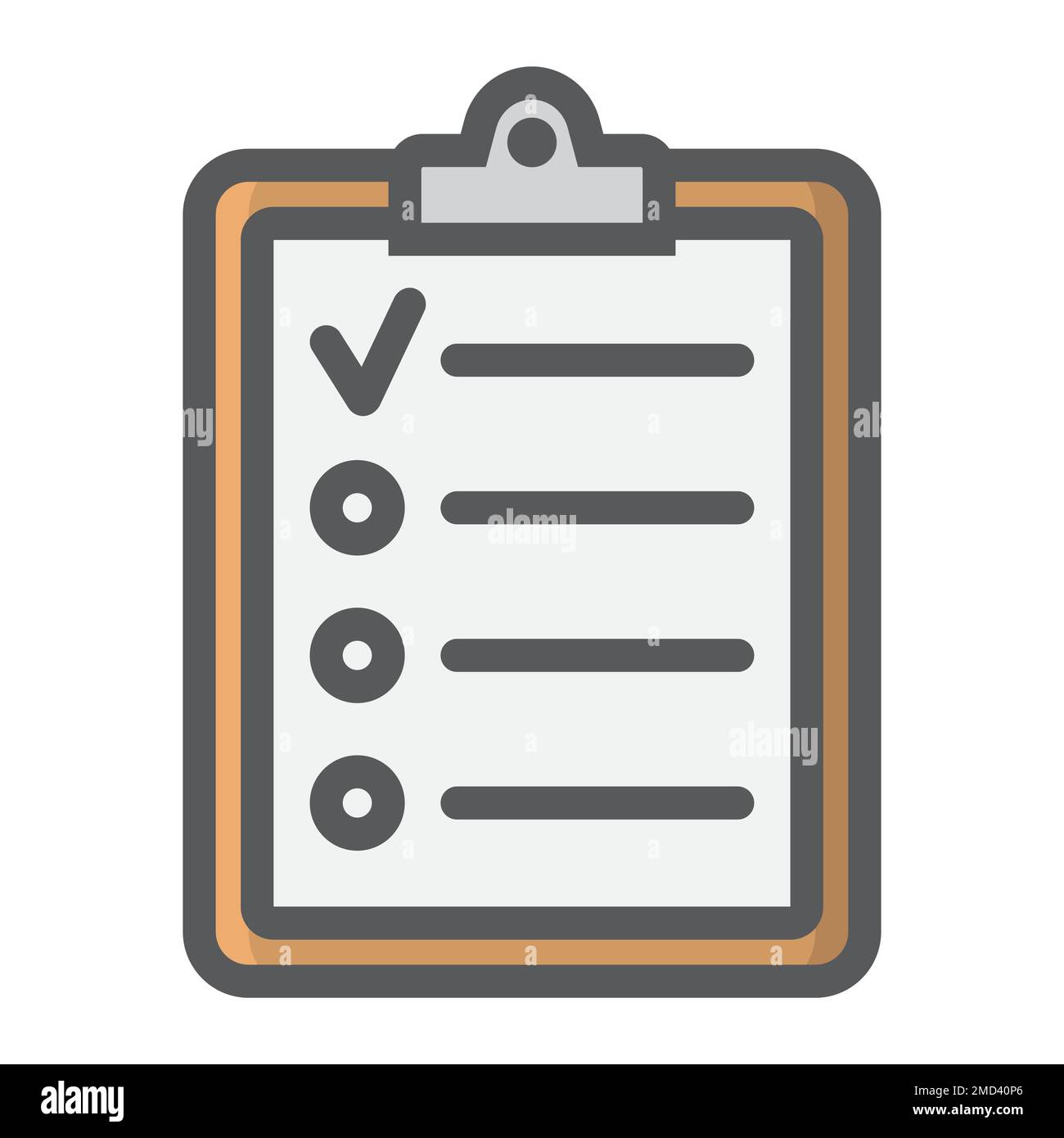 Checklist filled outline icon, clipboard and note, checkmark sign ...