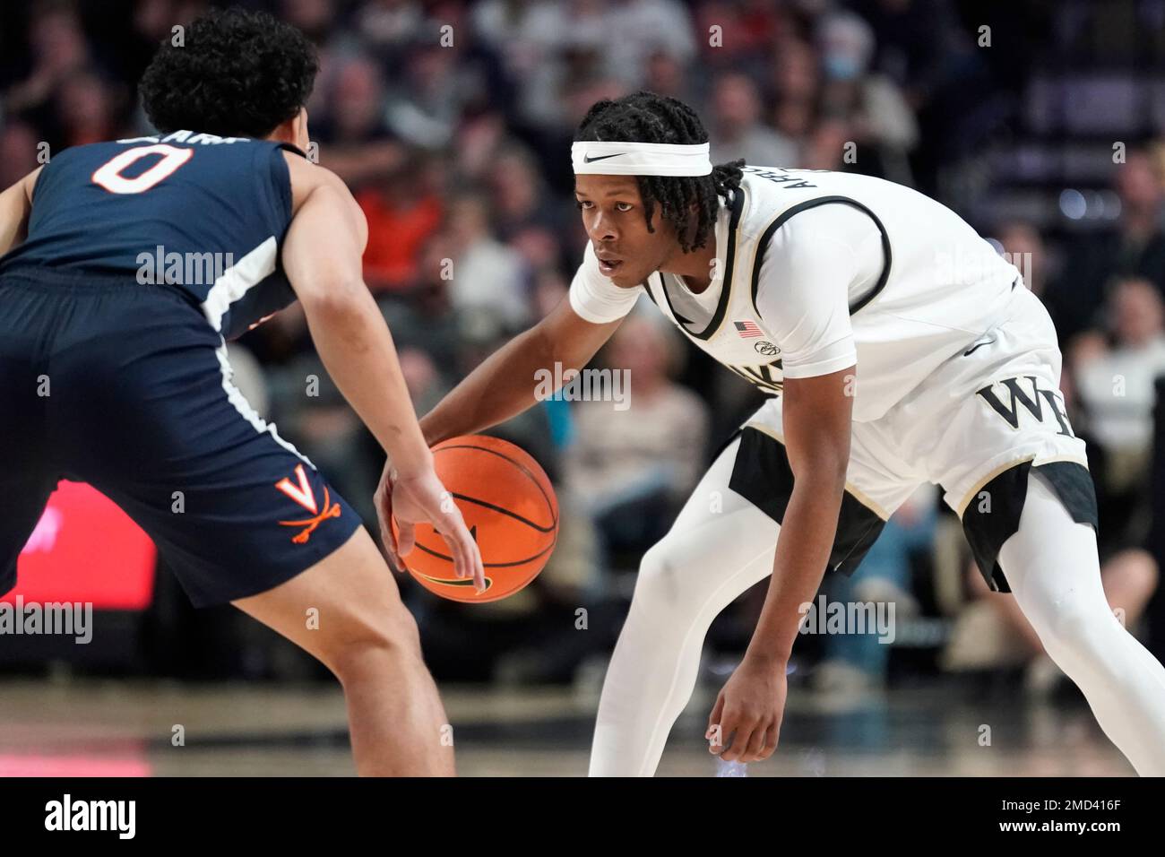 Wake Forest guard Tyree Appleby (1) brings the ball up court against ...
