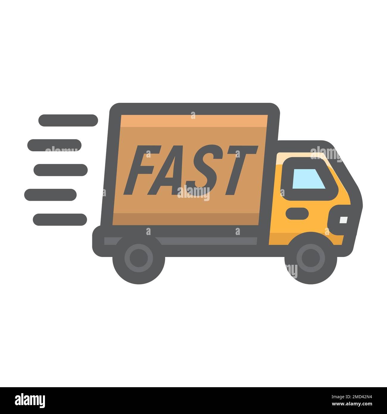 Fast shipping filled outline icon, logistic and delivery truck, carton ...