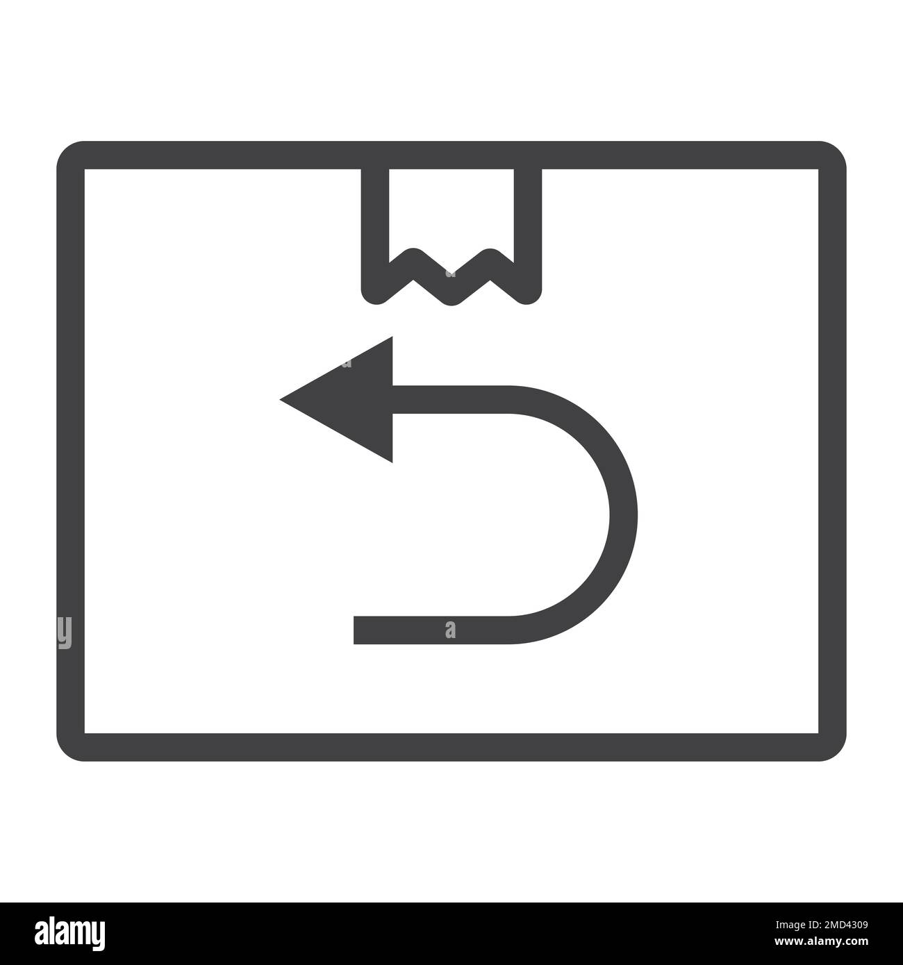 Return shipping line icon, logistic and delivery, cardboard box sign ...