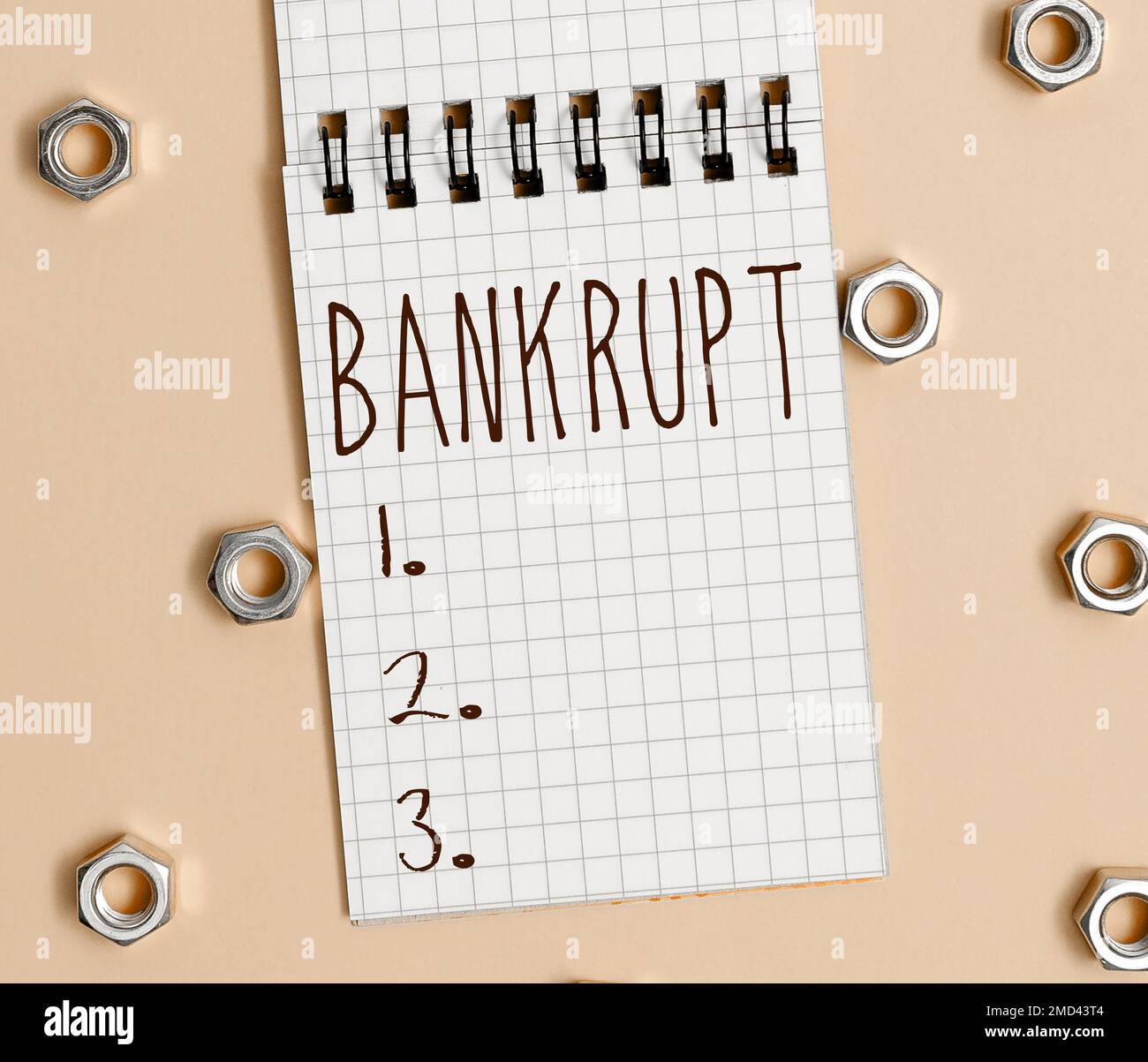 Text sign showing Bankrupt, Business idea reduced to a state of ...