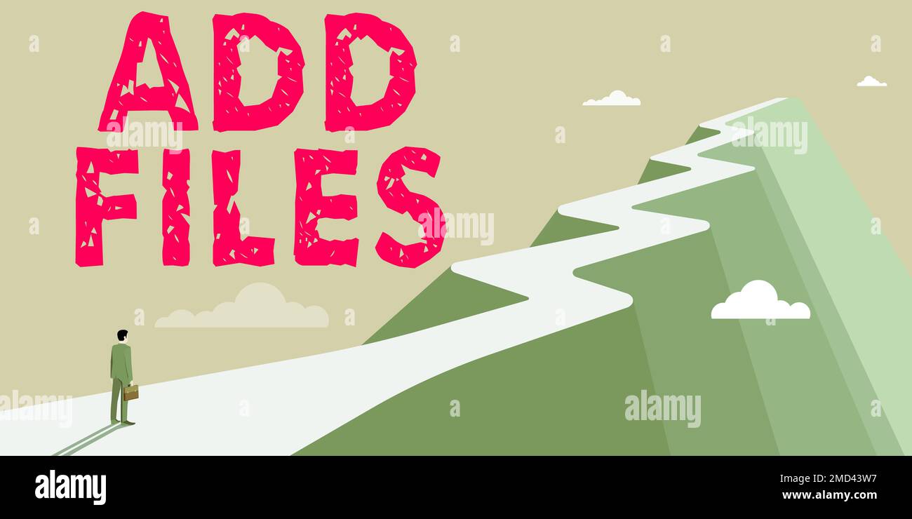 Text showing inspiration Add Files. Business concept To put more ...