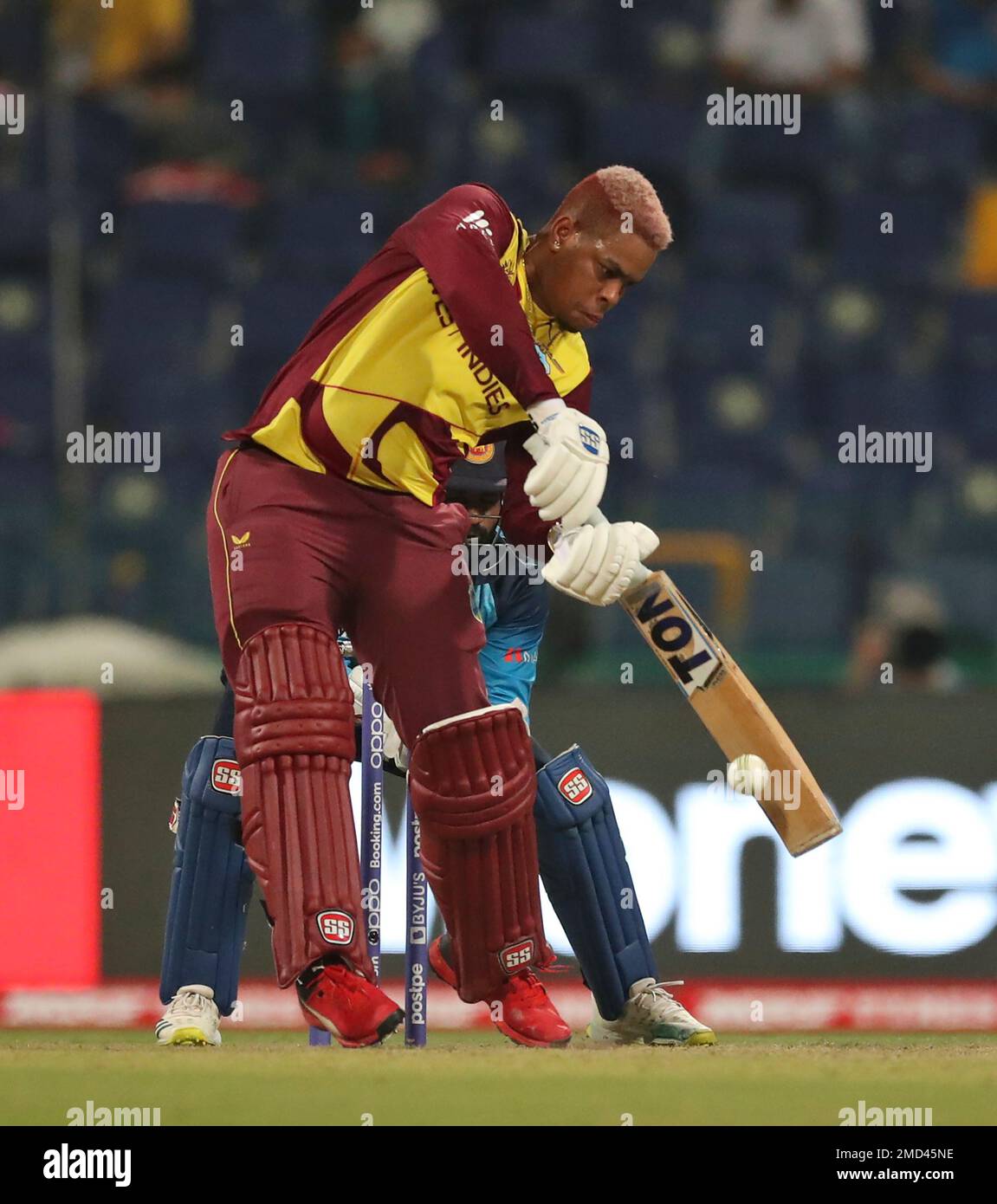West Indies' Shimron Hetmyer bats during the Cricket Twenty20 World Cup ...