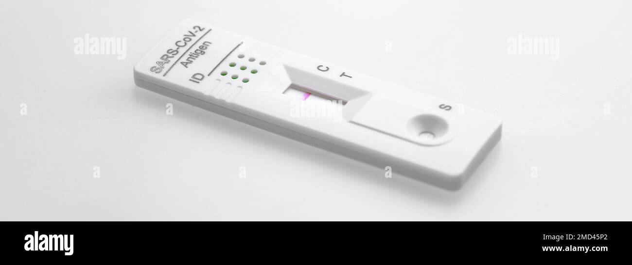 Express corona test. Negative covid antigen test Stock Photo - Alamy