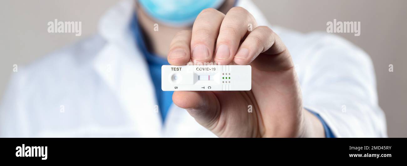 Express corona test. Negative covid antigen test Stock Photo - Alamy