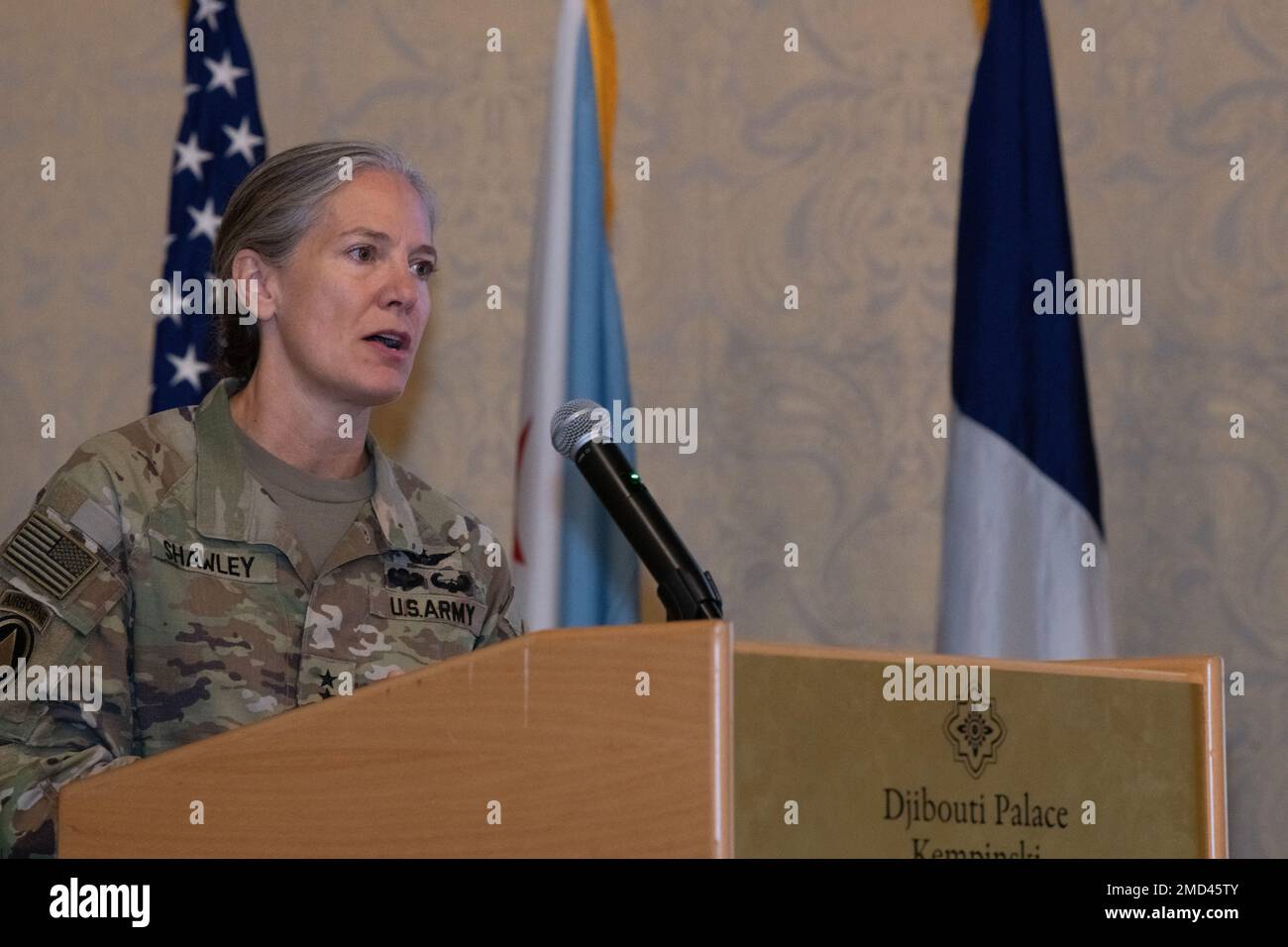 U.S. Army Maj. Gen. Jami Shawley, commanding general of the Combined ...