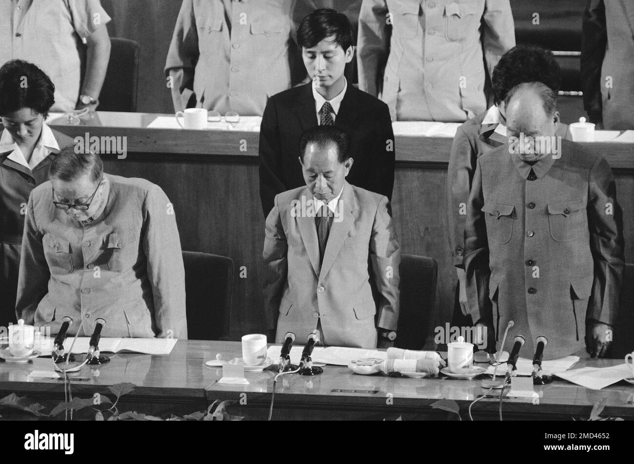 Chinese Communist Party General-Secretary Hu Yaobang, left, and ...