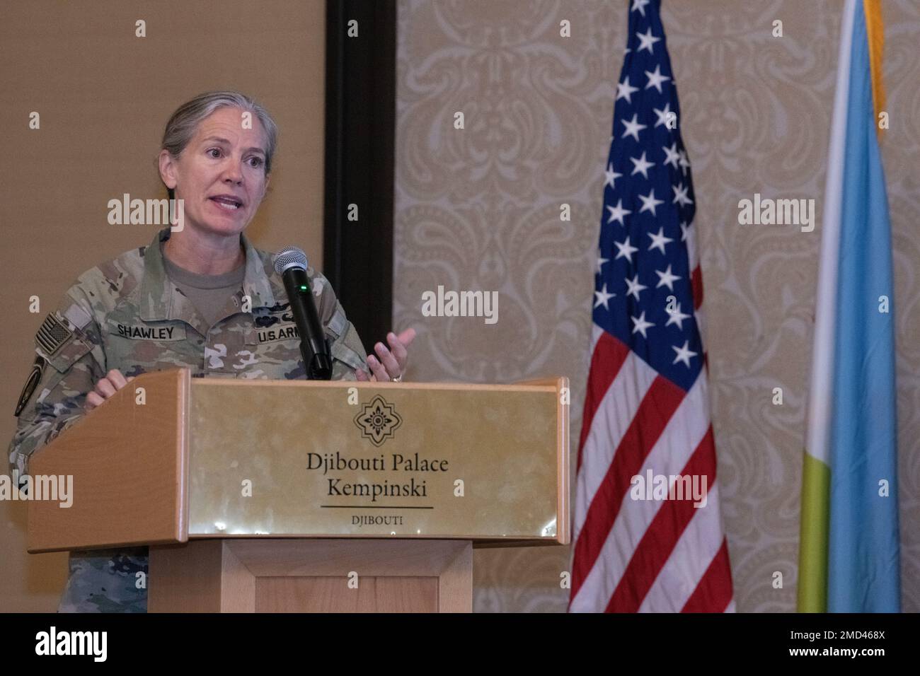 U.S. Army Maj. Gen. Jami Shawley, commanding general of the Combined ...