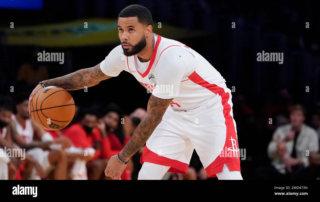 Houston Rockets guard D.J. Augustin dribbles during an NBA basketball ...