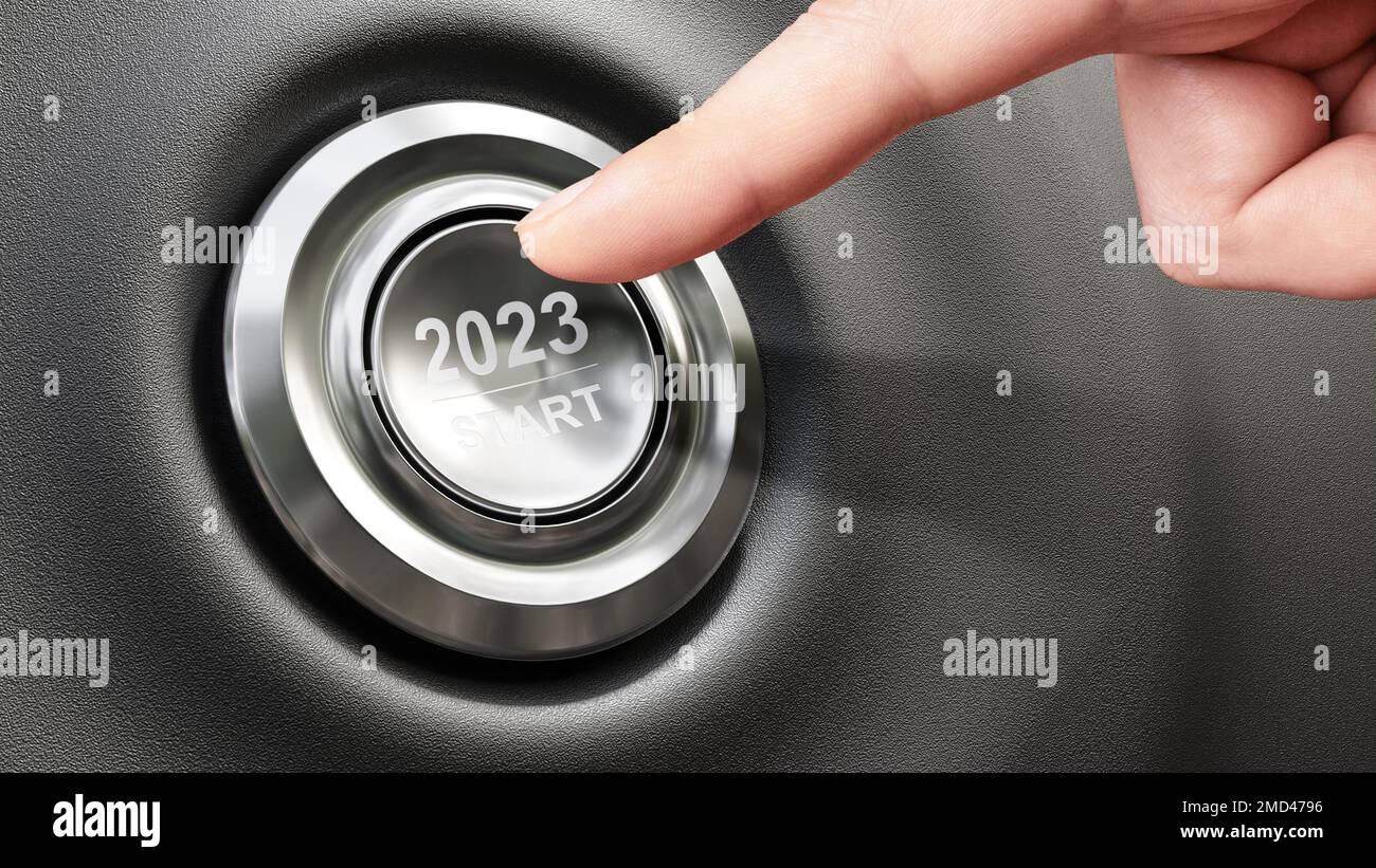 Creative design concept for the new year festival 2023. 3D illustration ...