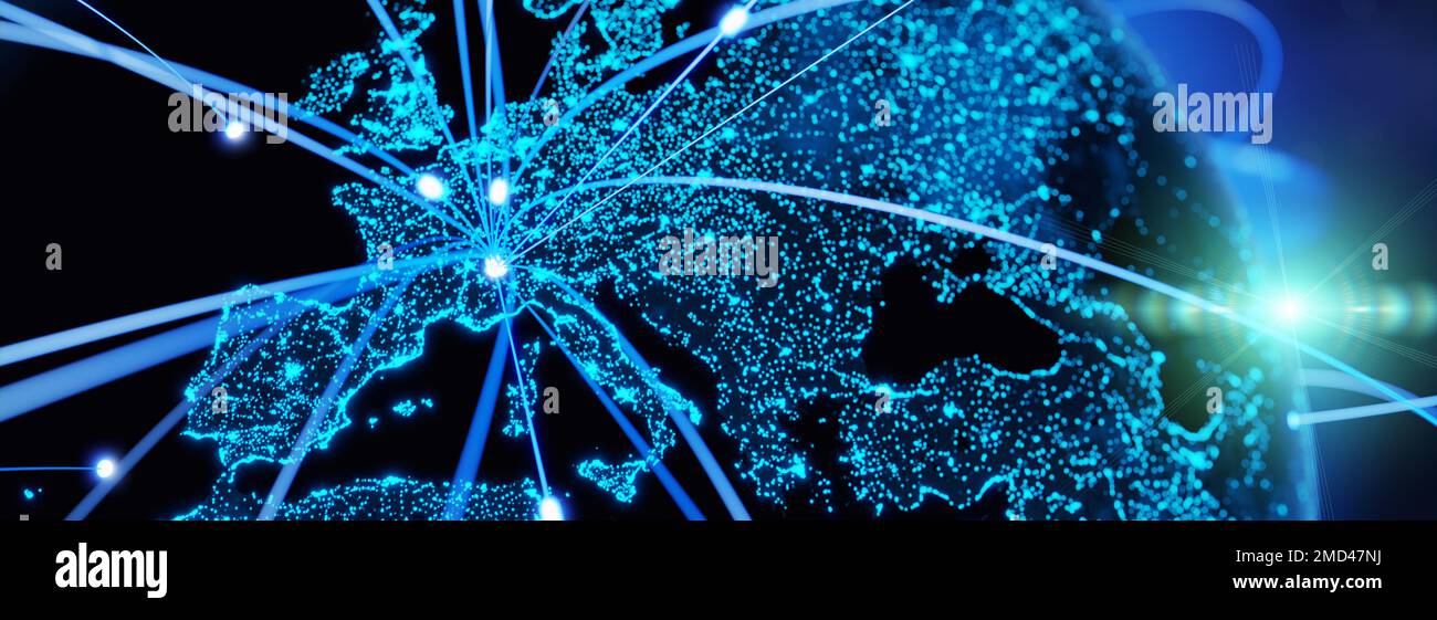 Global connection concept. Planet earth network sphere. 3d rendering ...