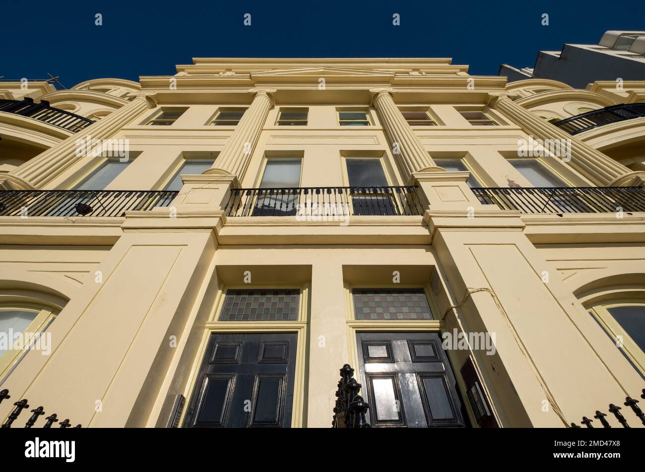 Close up of Brunswick Terrace on the sea front in Hove, Brighton in ...