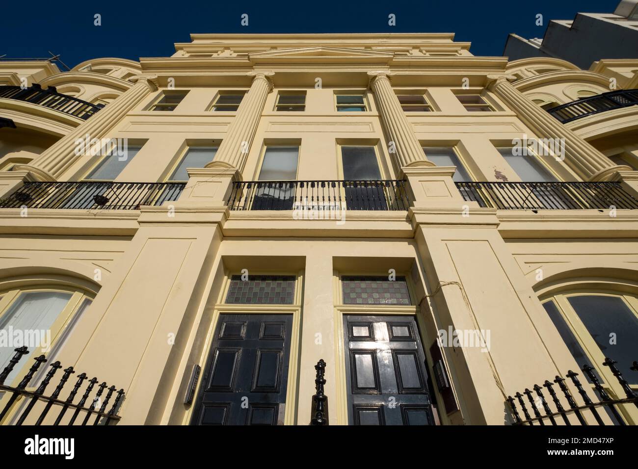 Close up of Brunswick Terrace on the sea front in Hove, Brighton in ...
