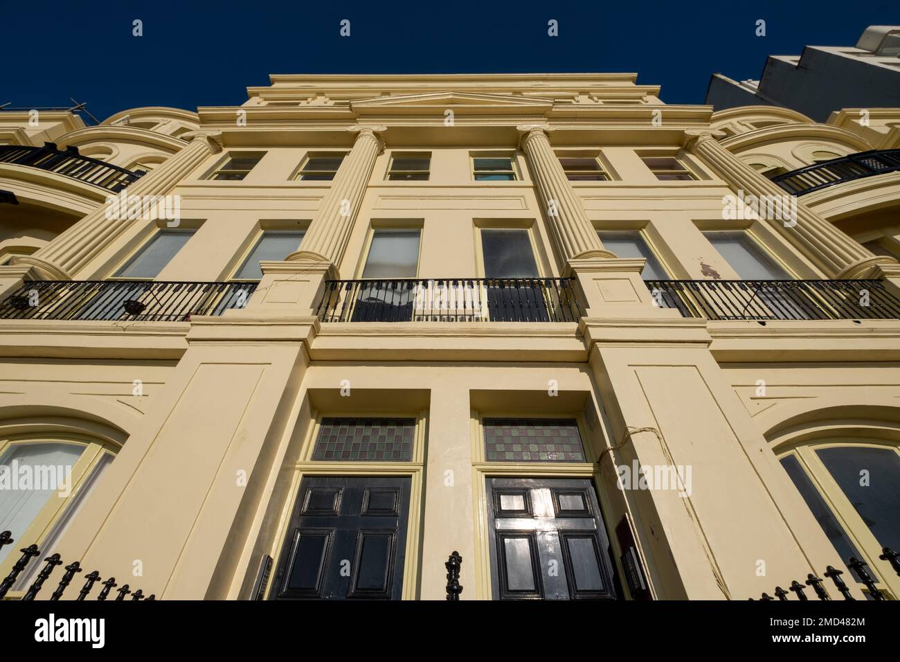 Close up of Brunswick Terrace on the sea front in Hove, Brighton in ...