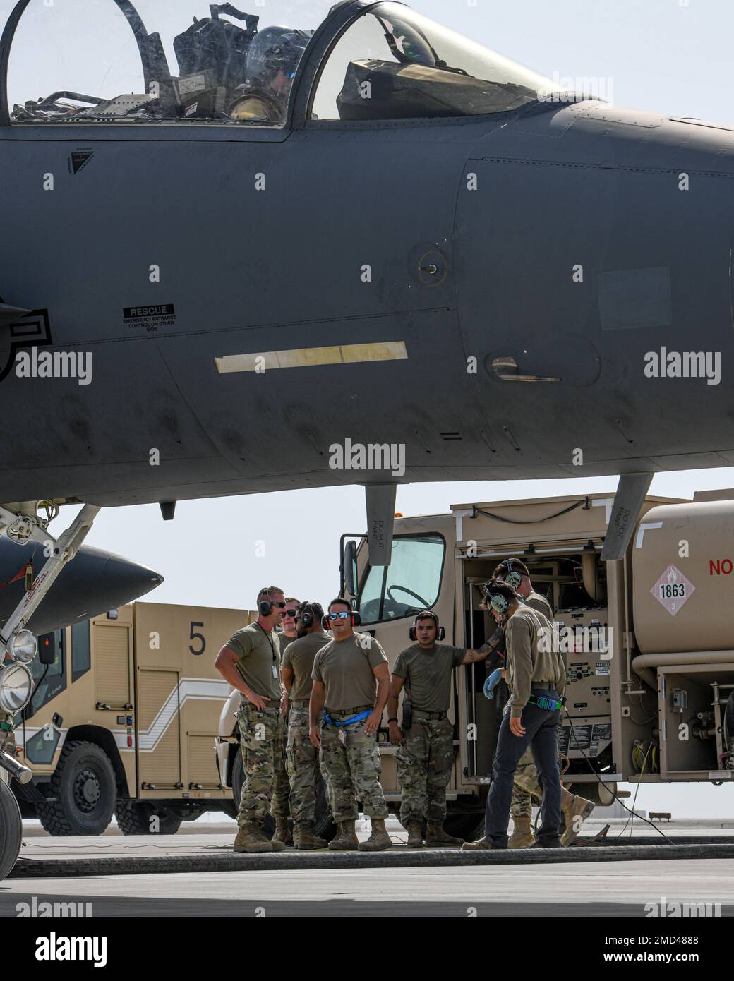 Airmen from the 335th Expeditionary Fighter Generation Squadron and the ...