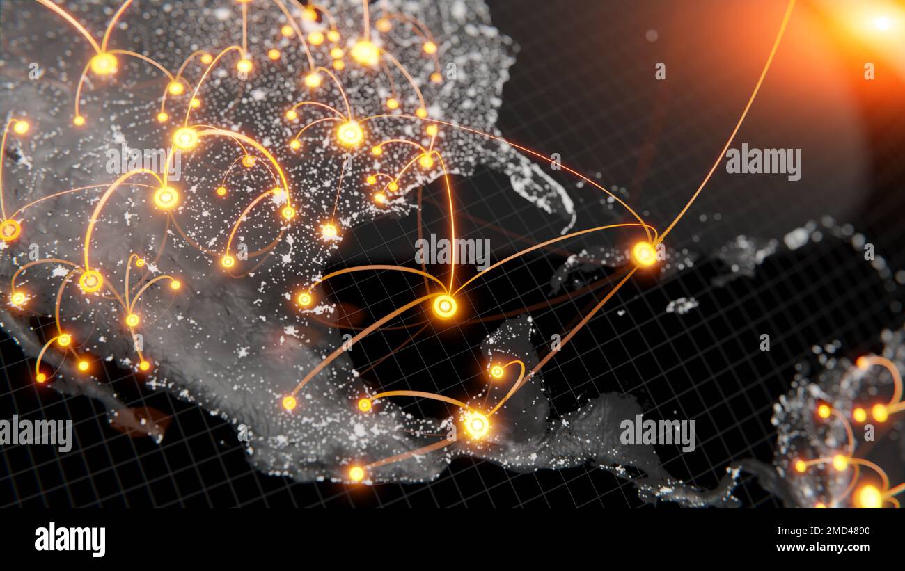 Global connection concept. Planet earth network sphere. 3d rendering ...