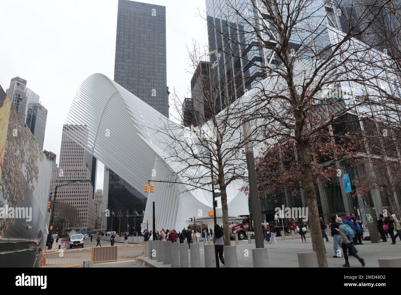 New York, Oculus, World Trade Center Transportation Hub White structure ...