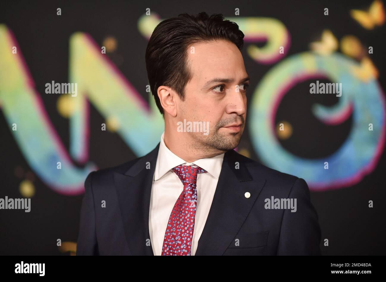 Lin-Manuel Miranda arrives at the premiere of "Encanto" on Wednesday ...